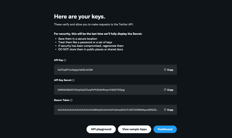 Generate your keys and tokens for the Twitter API – Ryan Carmody